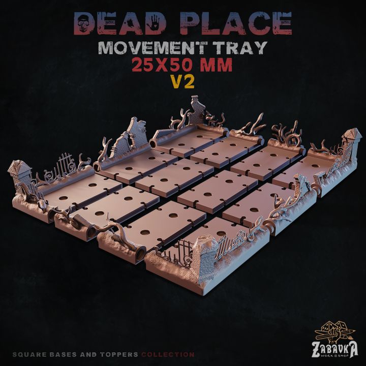 3D Printable Dead Place - Modular Movement Tray (25x50) by Zabavka Workshop